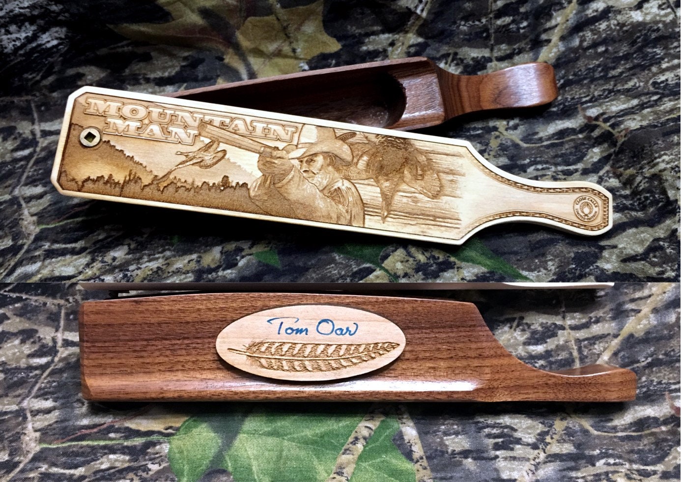 Tom Oar Mountain Man MATCHED SET of Turkey Box Call & Glass Top Pot ...