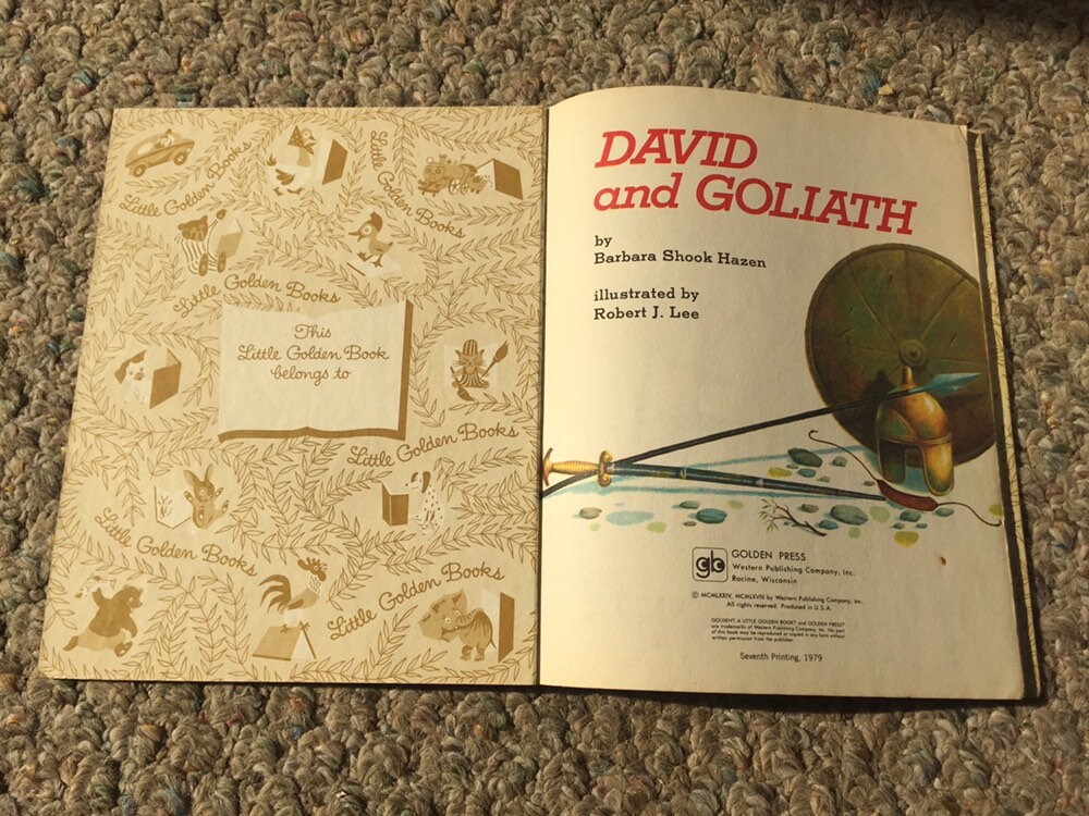 David and Goliath Little Golden Books Vintage LGB 1979 Great Bible ...