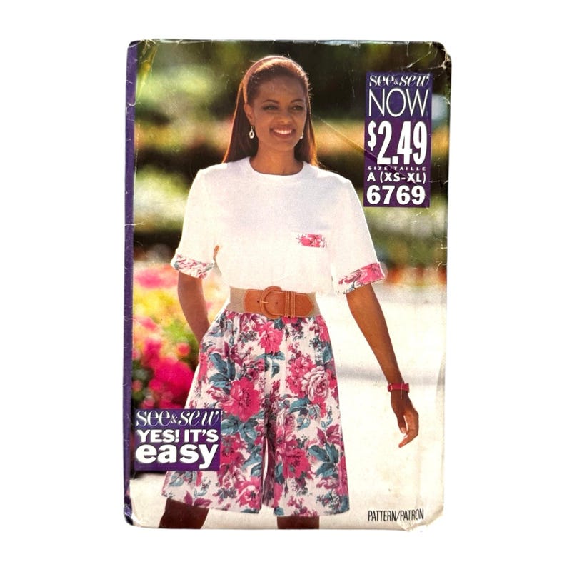 See & Sew Sewing Pattern 6769 Misses Top and Shorts Sizes XS-XL Uncut ...