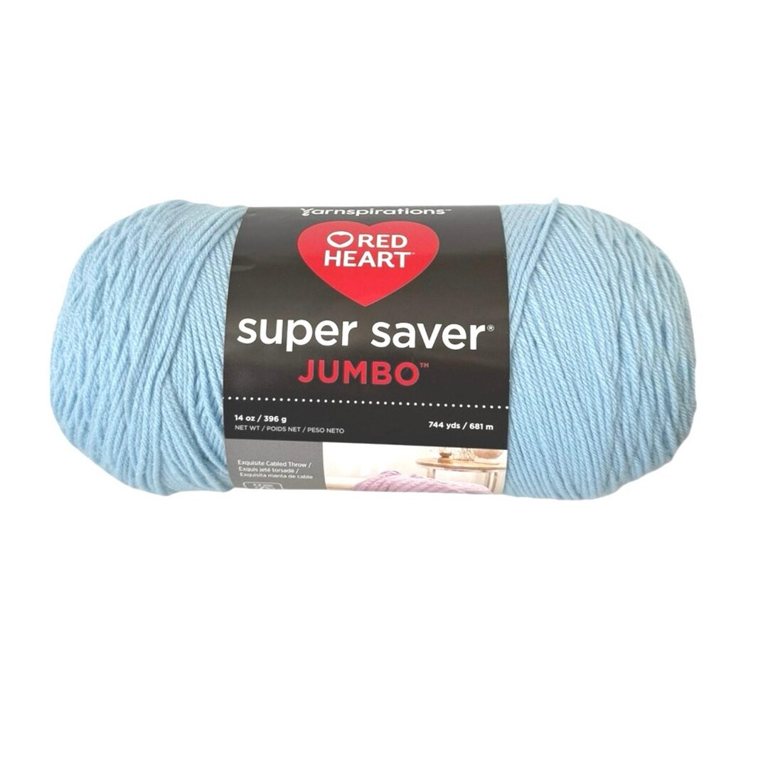 Light Blue Acrylic Yarn: Red Heart Super Saver Jumbo, 744 Yds - Etsy