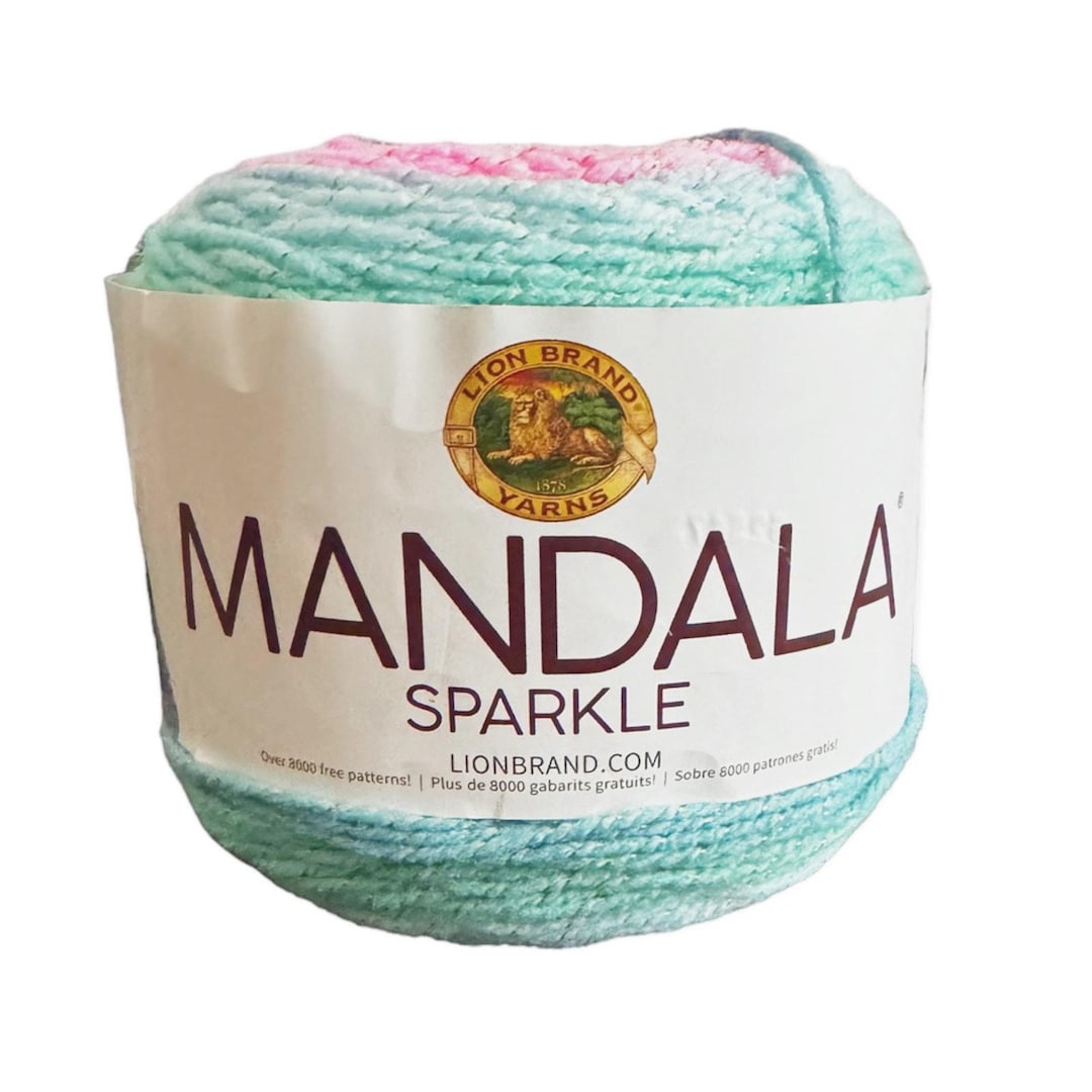 Lion Brand Mandala Sparkle Draco Pink Green 3.5 Oz Yarn 3 Light 328 Yds ...