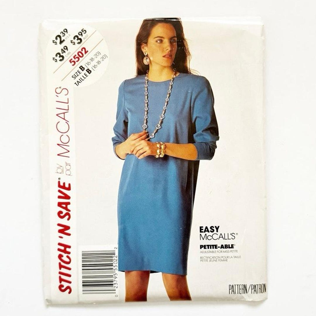 Mccalls Stitch n Save Dress Pattern 5502 Misses Dress Sizes 16 18 20 ...