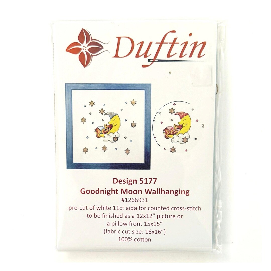 Goodnight Moon Counted Cross Stitch Kit Picture or Pillow Front Duftin ...