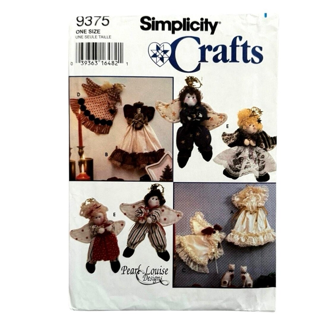Simplicity Sewing Pattern 9375 Crafts Tree Angels Winged Angels 3 Sizes ...