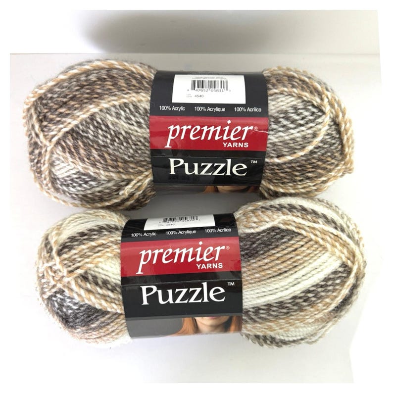 Premier Yarns Lot of 2 Puzzle Acrylic Crossword 5 Bulky 328 Yds Ea 7 Oz ...