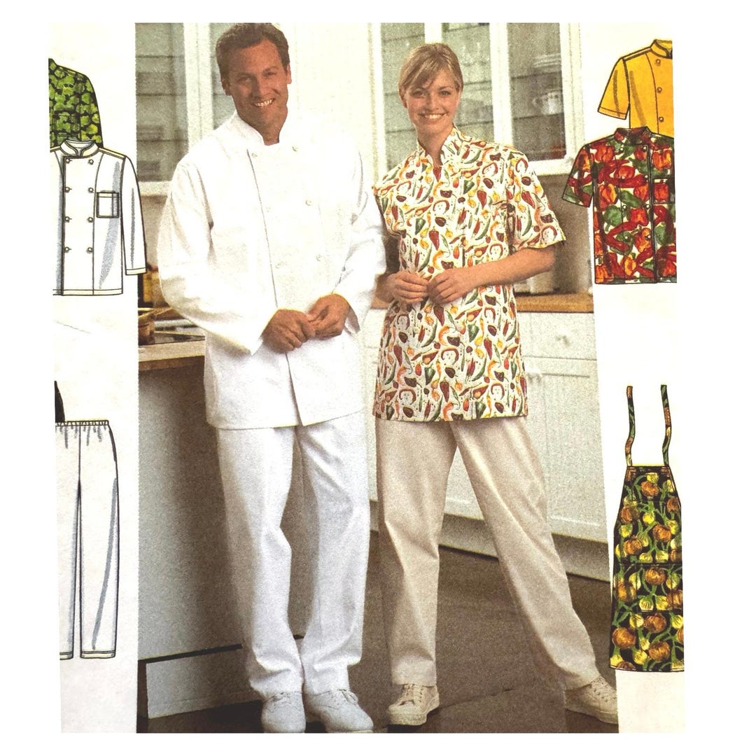 Simplicity Sewing Pattern 8365 Chef’s Coat Apron Pants Unisex Adult XS-M Uncut - Etsy