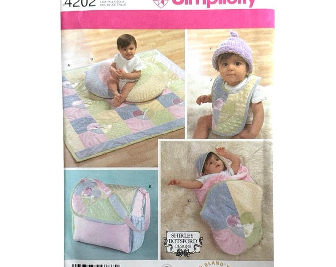 Simplicity Sewing Pattern 4202 Baby Accessories Quilt Pillow Cover Bib ...