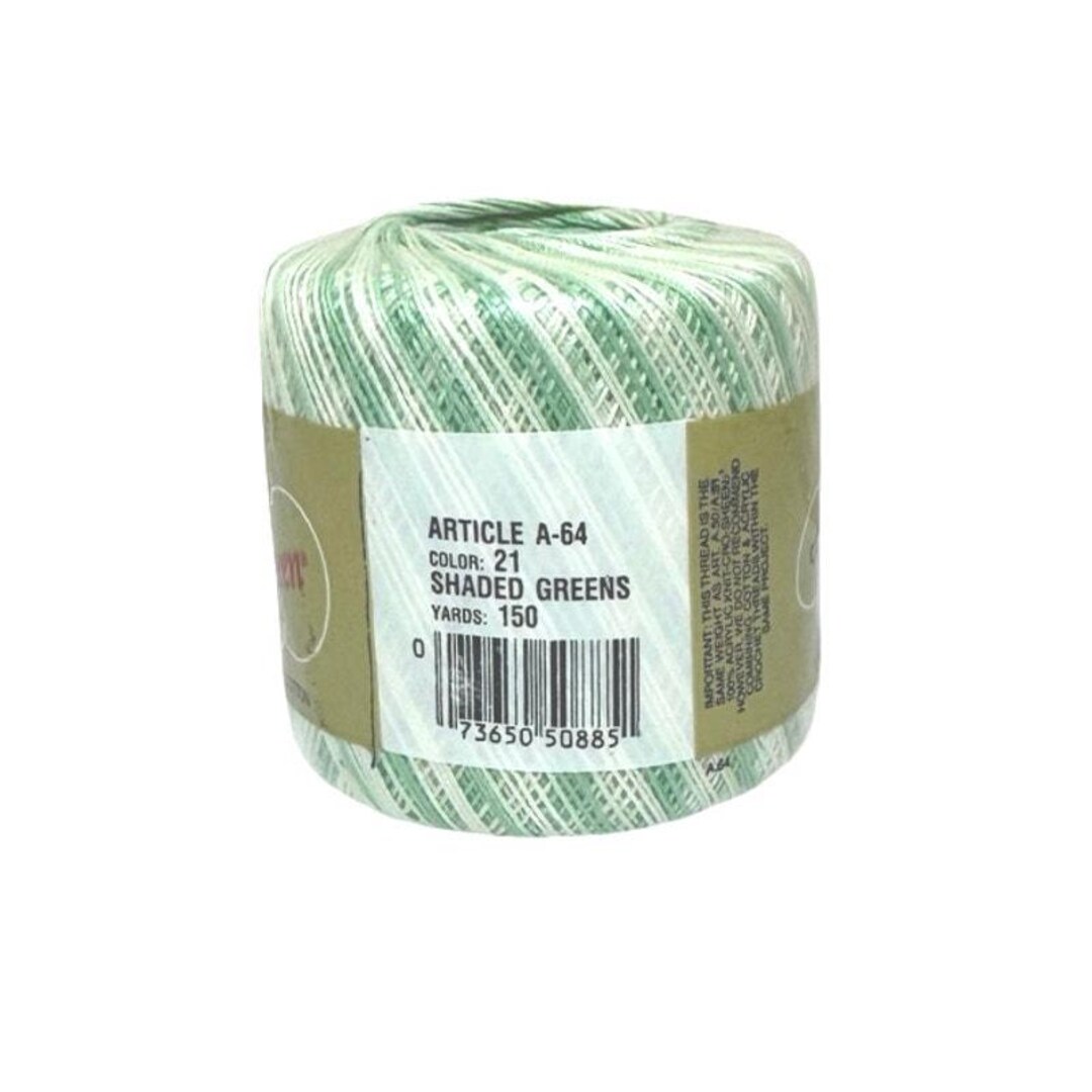 J&P Coats Knit-cro-sheen Crochet Cotton 21 Shaded Greens 150 Yards - Etsy