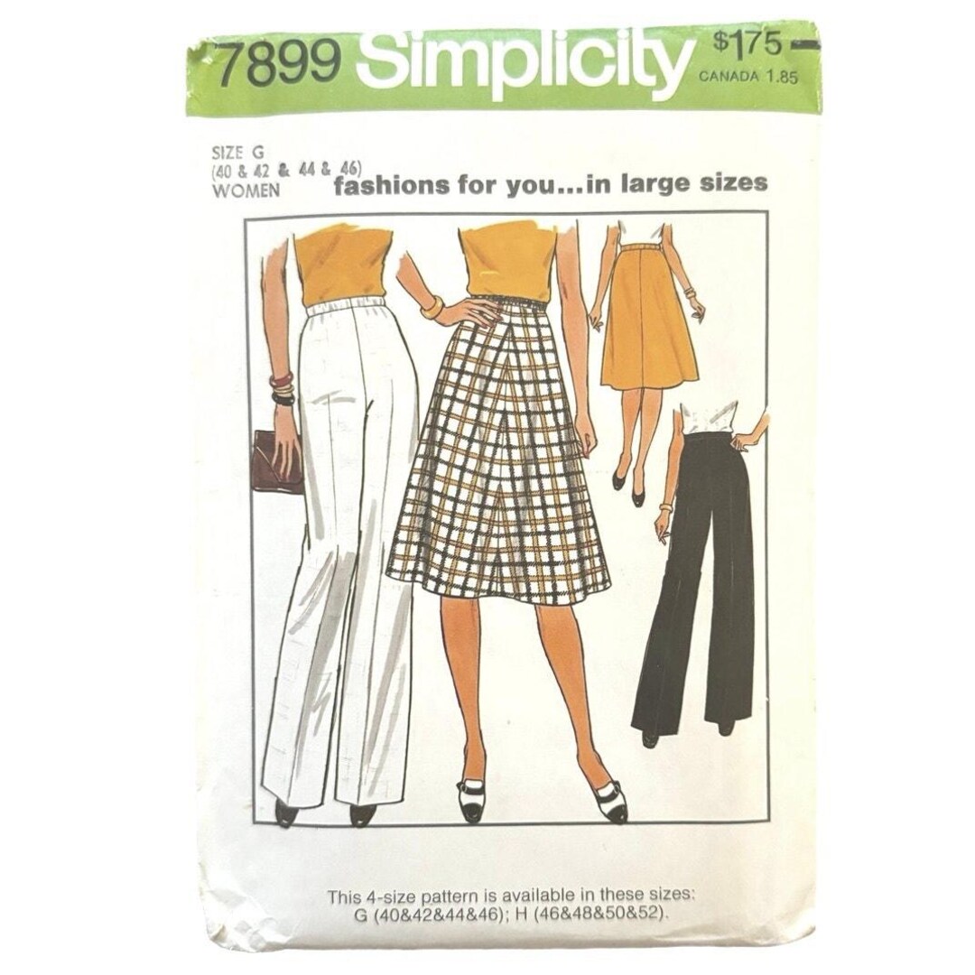 Simplicity Vintage 1977 Sewing Pattern 7899 Womens 40-46 Skirt and ...
