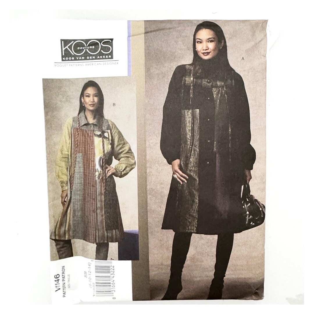 Vogue Sewing Pattern 1146 Coat Loose Fitting Flared Koos Designer 8-14 ...