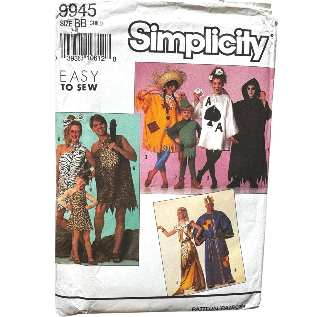 Simplicity CHILDREN Costume Pattern 9945 Sizes 4-10 Children 8 Styles ...