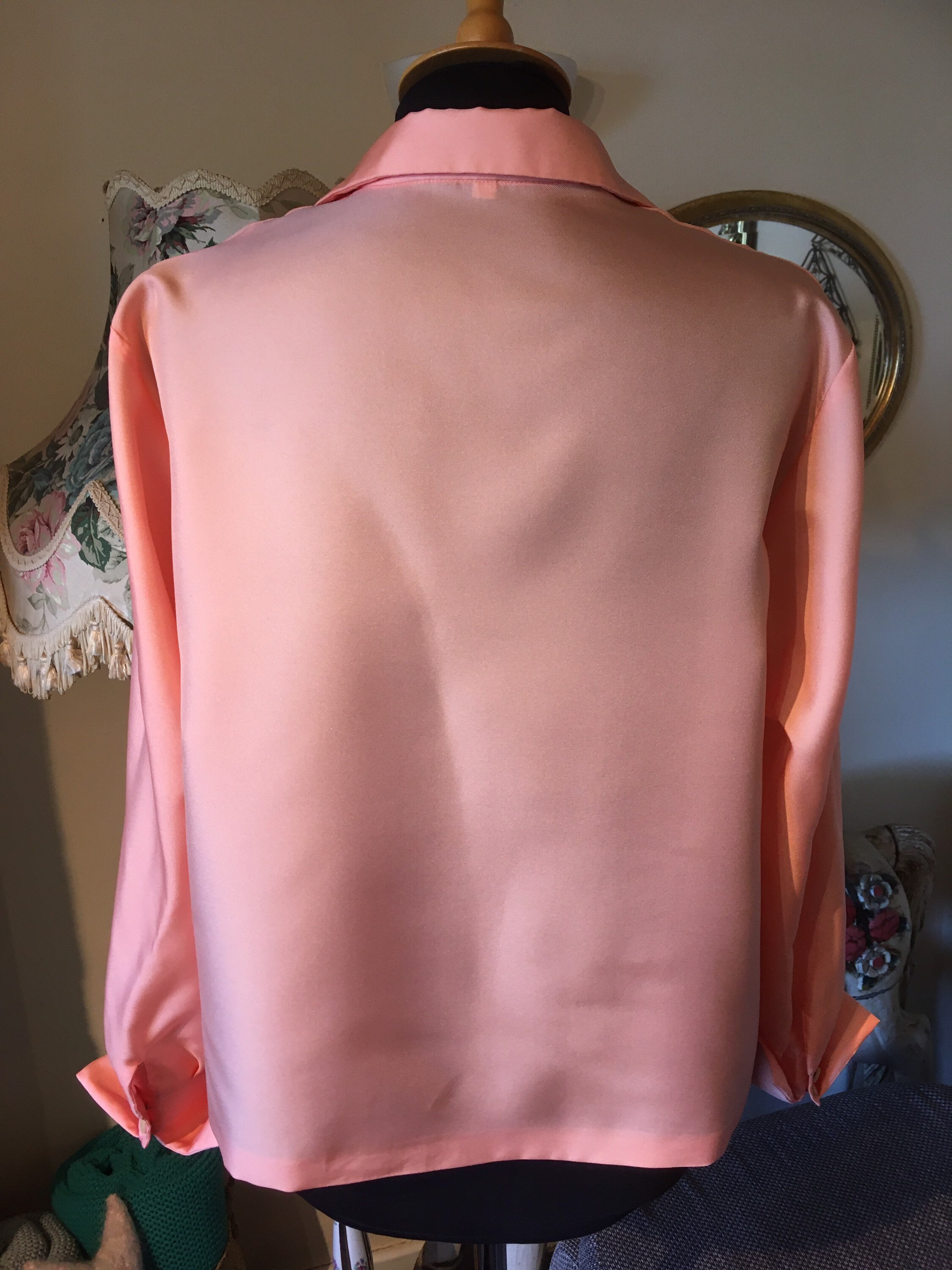 Pretty Vintage Embroidered Salmon Pink Blouse Size 12-14 Indie - Etsy UK