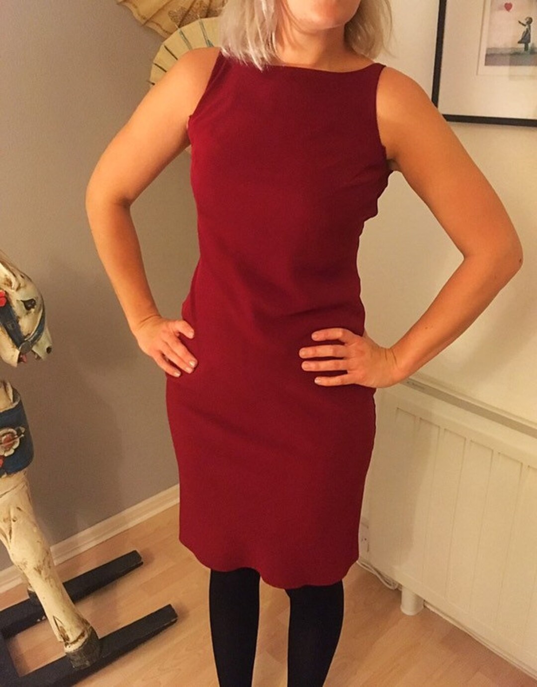 Cute Minimalistic Vintage 90s Little Red Dress Size S Slip On Indie Cute Minimalistic Vintage 90s Little Red Dress Size S Slip On Indie