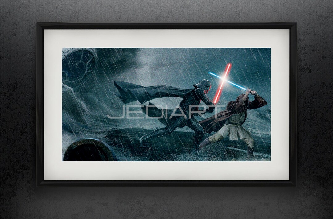 Custom Framed Obi-wan Kenobi,ocean Battle Framed and Matted Painting ...