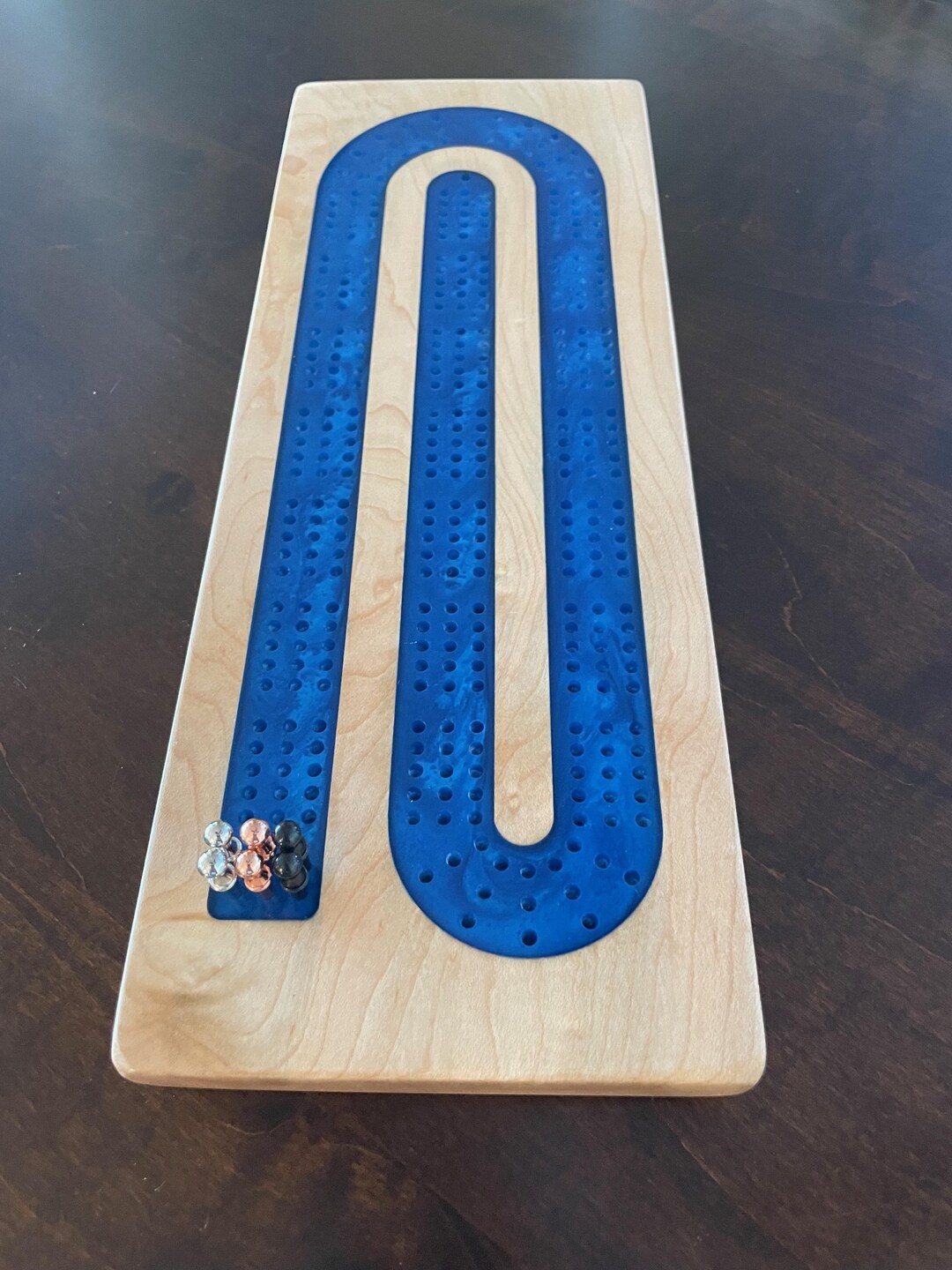 2, 3, or 4 Person Cribbage Board Wood and Epoxy - Etsy