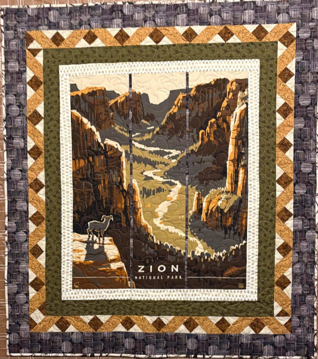 Zion National Park Triptych Throw Quilt - Etsy
