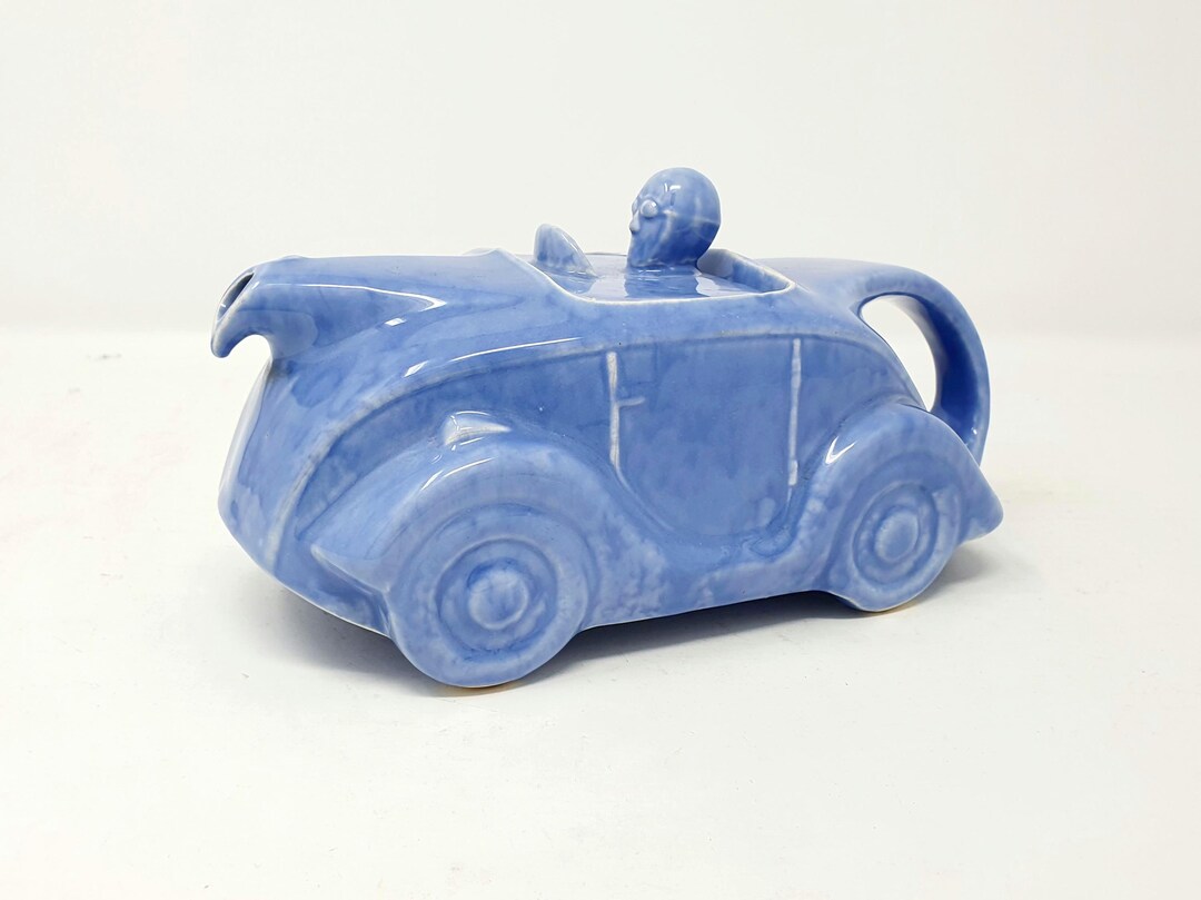 Art Deco Racing Car Teapot - Sadler Racecar Teapot - Vintage Ceramic ...