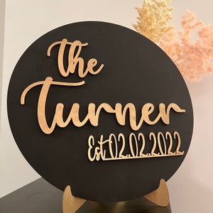 Round Wedding Sign, Wood 3D Wedding Sign, Mr&mrs Sign, Wedding Gift ...