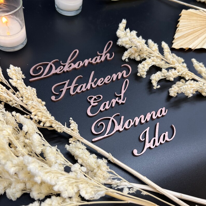 Birthday Name Tags Wedding Place Names Custom Wood & Acrylic - Etsy