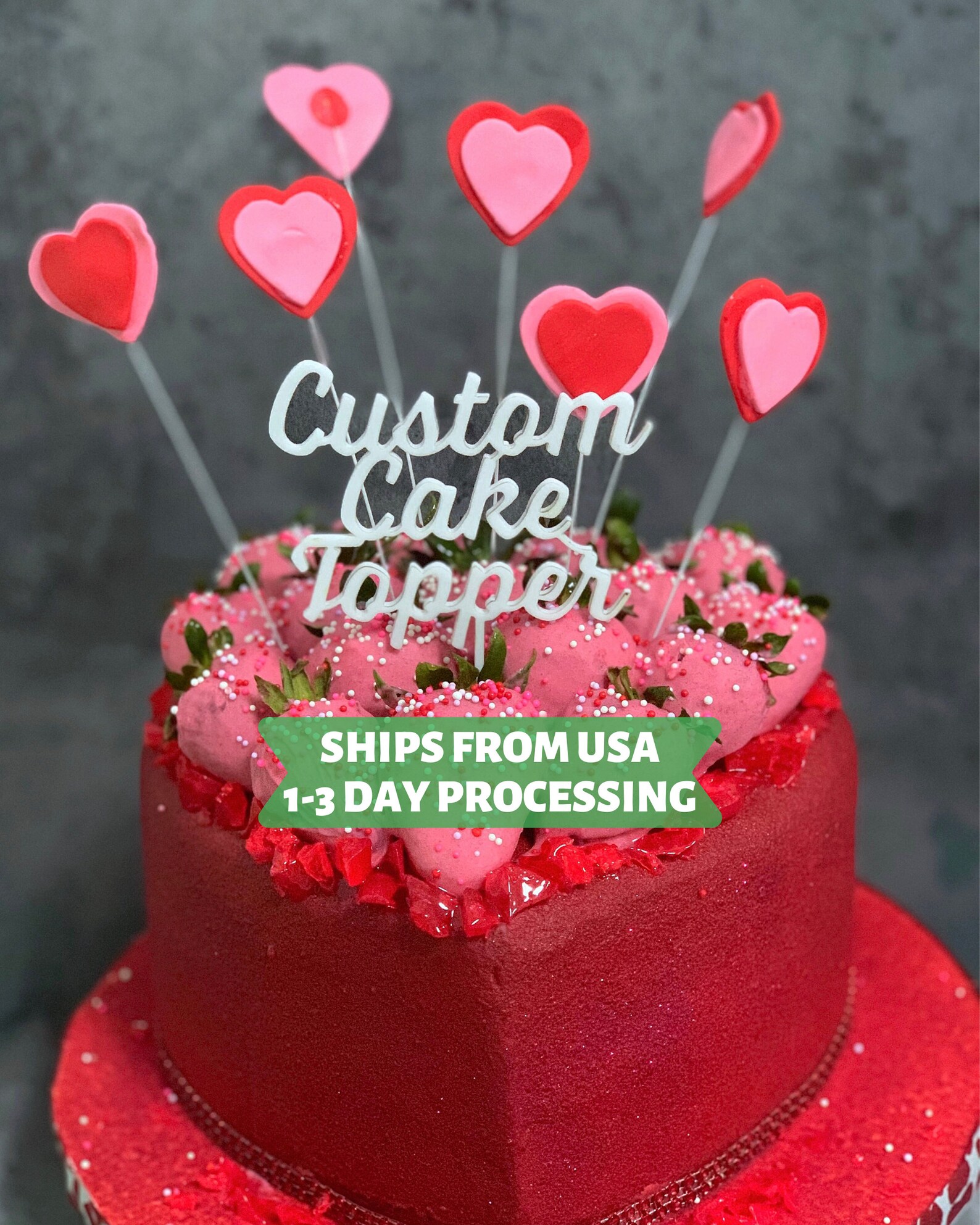 Small Custom Cake Topper, Laser Cut Acrylic 3 Line Personalized Cake ...