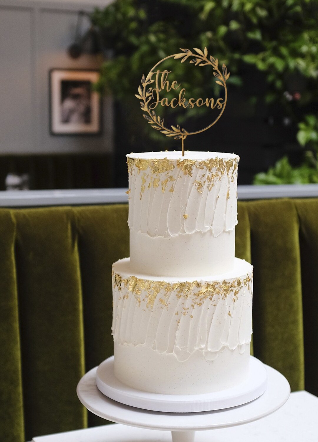 Floral Wedding Cake Topper Bride and Groom Wedding Cake - Etsy