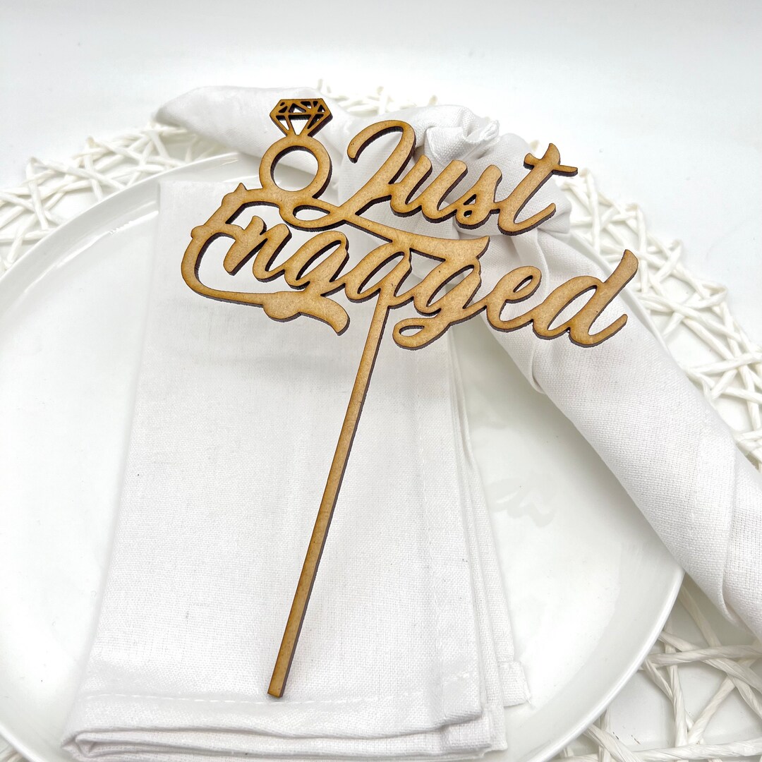 Just Engaged Cake Toper, Engagement Cake Topper, Engagement Party Cake ...