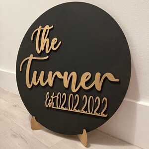 Round Wedding Sign, Wood 3D Wedding Sign, Mr&mrs Sign, Wedding Gift ...