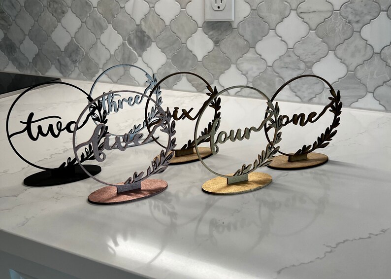 Table Number Sign Circle Floral Table Numbers Wedding Table - Etsy