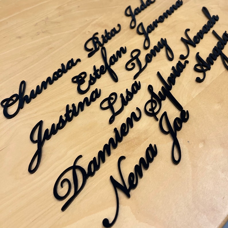 Acrylic Wedding Place Card Signs Wood Table Setting - Etsy