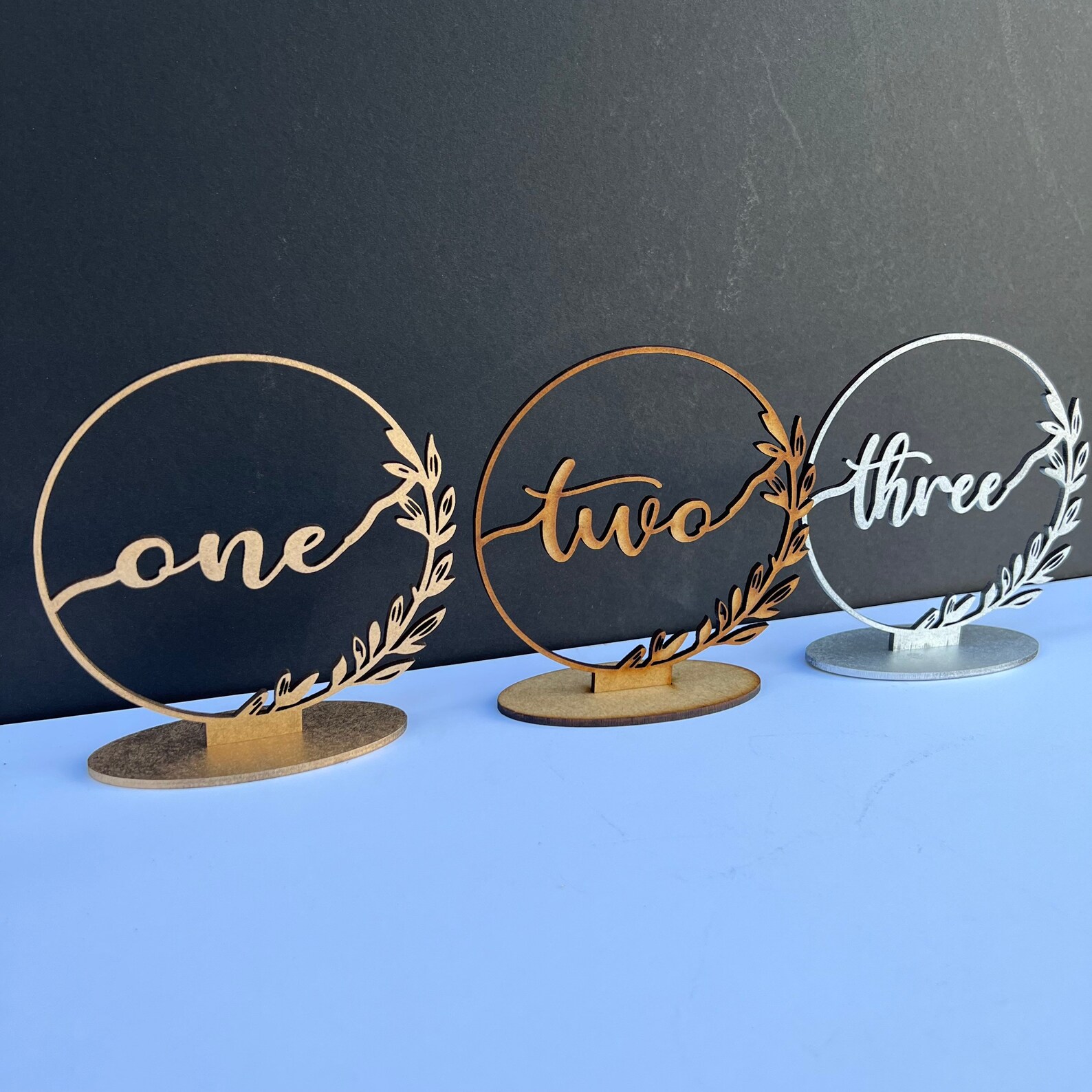 Table Number Sign Circle Floral Table Numbers Wedding Table - Etsy