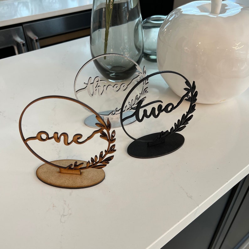 Table Number Sign Circle Floral Table Numbers Wedding Table - Etsy