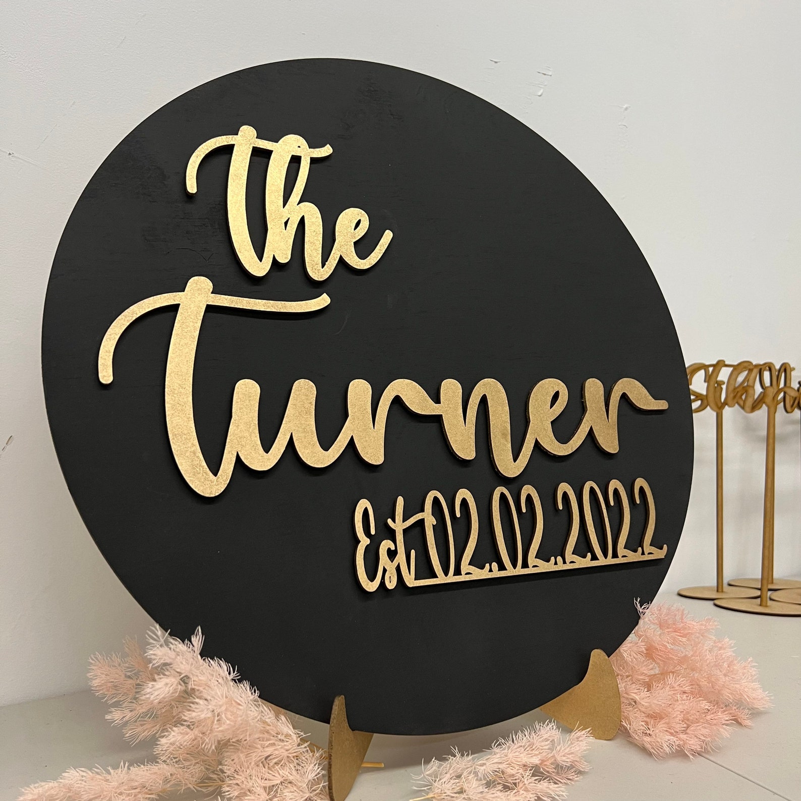 Round Wedding Sign Wood 3D Wedding Sign Mr&mrs Sign Wedding | Etsy