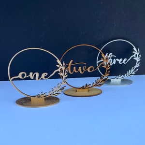 Table Number Sign Circle Floral Table Numbers Wedding Table - Etsy