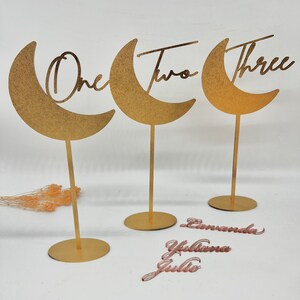 Moon Table Numbers, Wedding Table Numbers, Moon Wedding Decoration ...