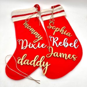 Christmas Name Tag, Personalized Stocking Tag, Custom Name Stocking Tag ...