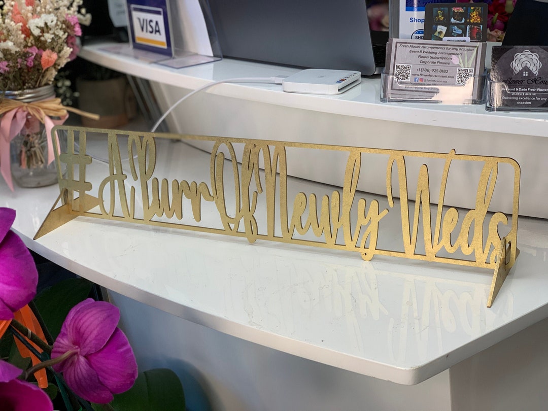 Standing Wood Sign Custom Wedding Hashtag, Personalized Wooden Laser ...