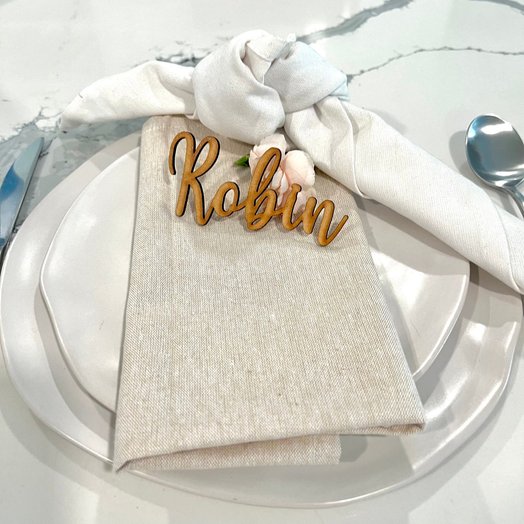 Wedding Name Tags, Wooden Table Setting Place Card Signs,personalized ...