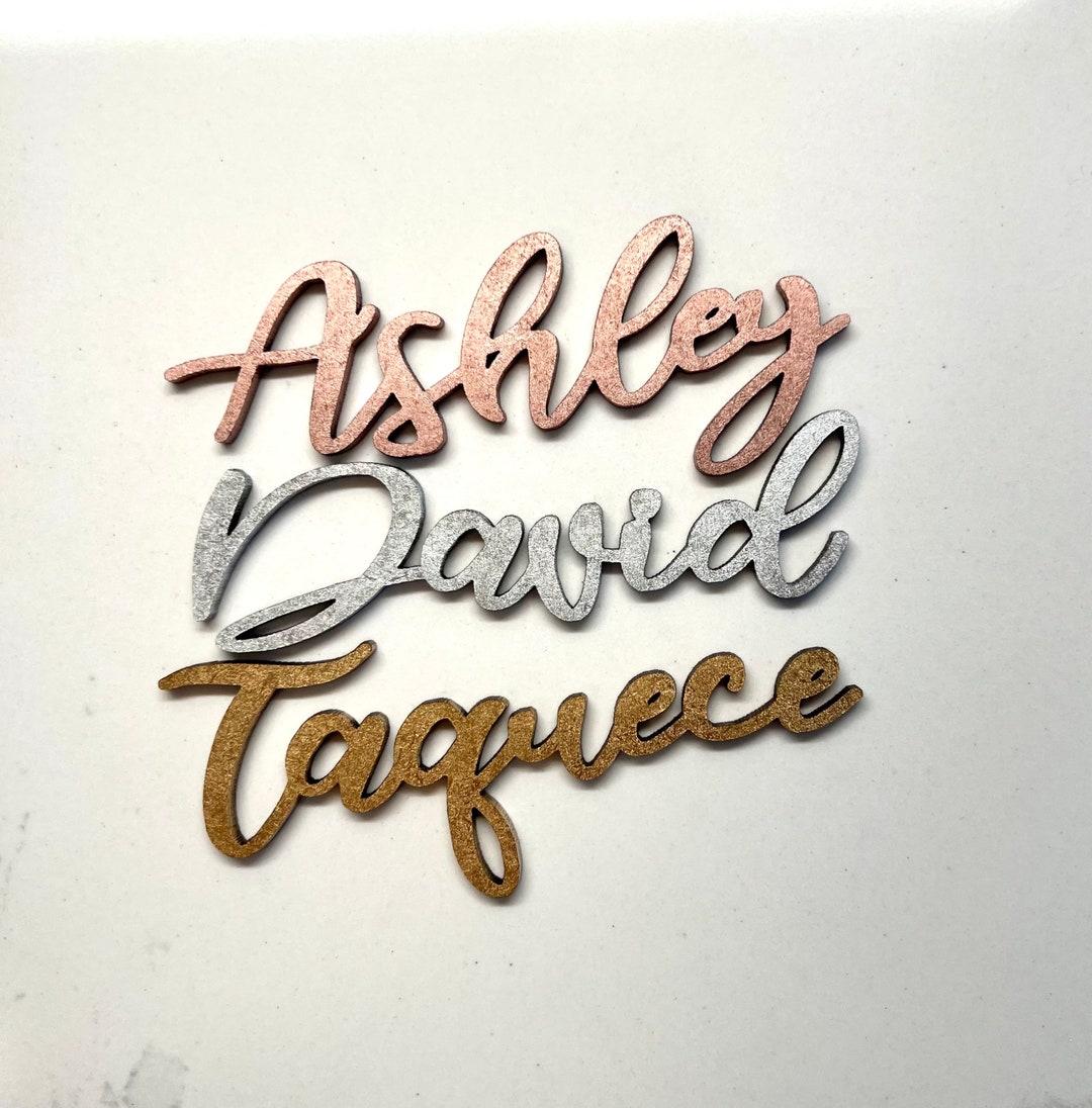 Laser Cut Wood Names, Custom Laser Cut, Name Signs, Wedding Place Cards ...