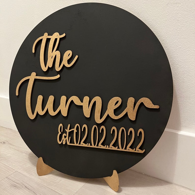 Round Wedding Sign, Wood 3D Wedding Sign, Mr&mrs Sign, Wedding Gift ...