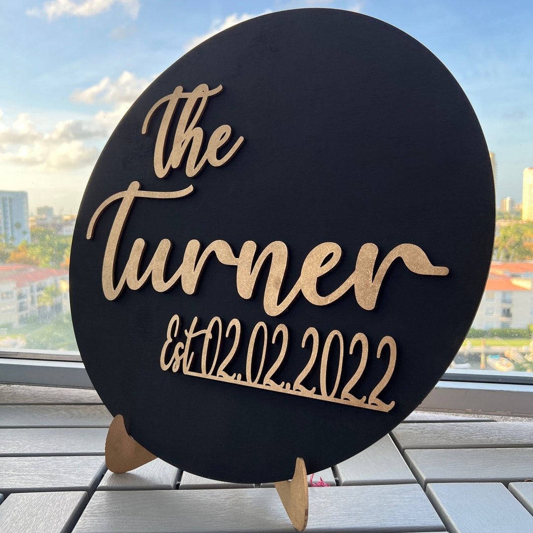 Round Wedding Sign, Wood 3D Wedding Sign, Mr&mrs Sign, Wedding Gift ...