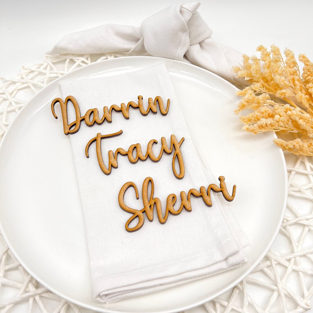 Wedding Place Card, Laser Cut Name Tags, Wedding Place Names, Birthday ...