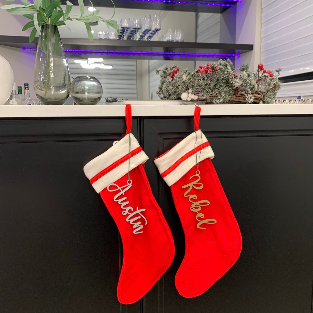 Christmas Name Tag, Personalized Stocking Tag, Custom Name Stocking Tag ...