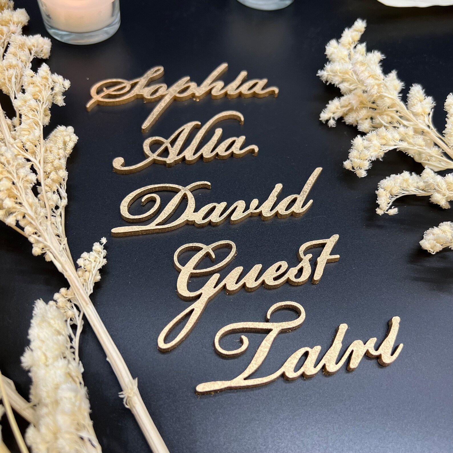 Birthday Name Tags, Wedding Place Names, Custom Wood & Acrylic Names ...