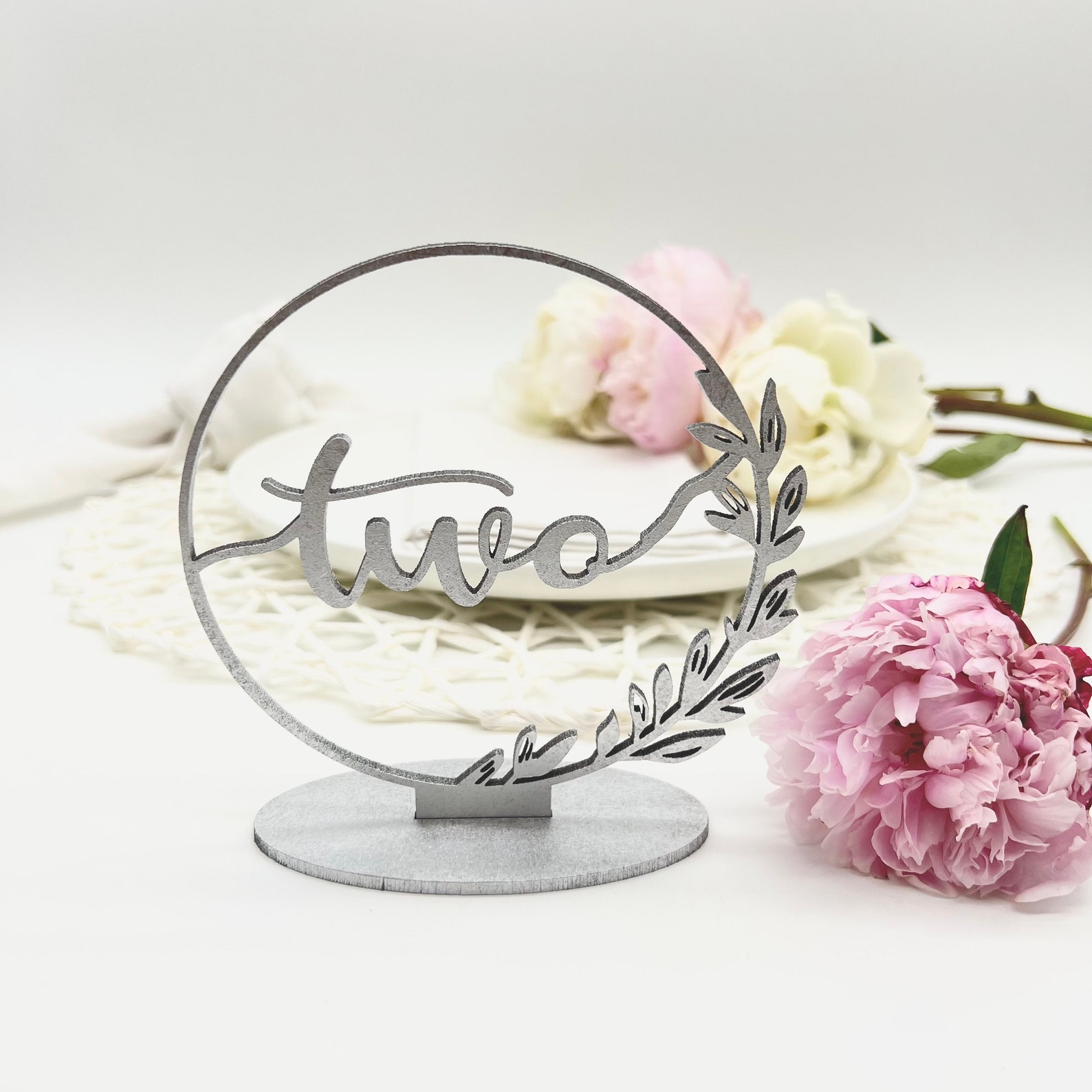 Table Number Sign, Circle Floral Table Numbers, Wedding Table Numbers ...