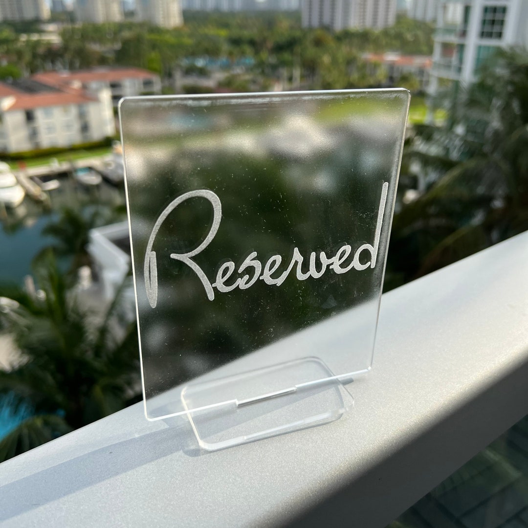 Wedding Acrylic Table Reserved Signs, Modern Reserved Table Signs ...
