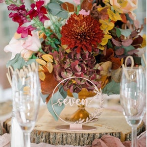 Table Numbers Wedding, Circle Floral Table Numbers, Rustic Table ...