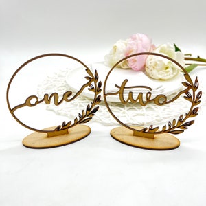 Table Numbers Wedding, Circle Floral Table Numbers, Rustic Table ...