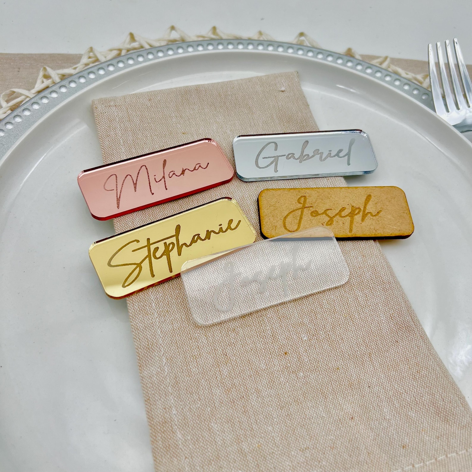 Acrylic Name Place Cards, Wedding Name Tags, Birthday Table Name Card ...