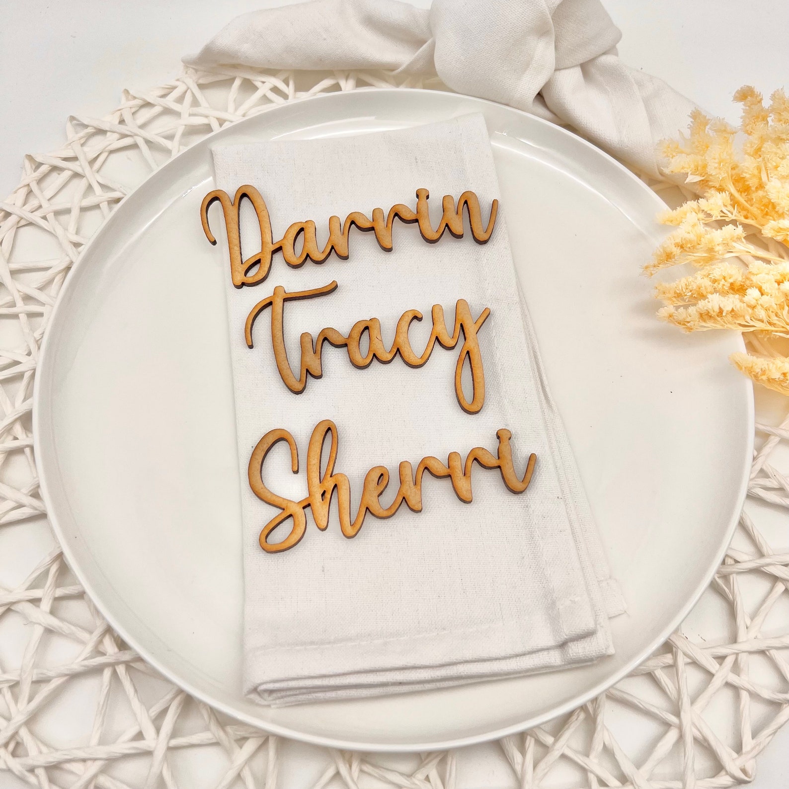 Birthday Wedding Name Place Card, Custom Name Tags, Personalized Table ...