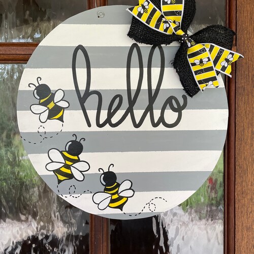 Bee Door Sign Bumble Bee Door Sign Beehive Door Sign Bee - Etsy